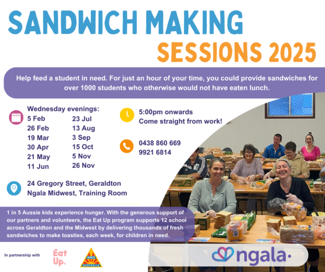Ngala Eat Up Sandwich Making Sessions 2025 | Rangeway